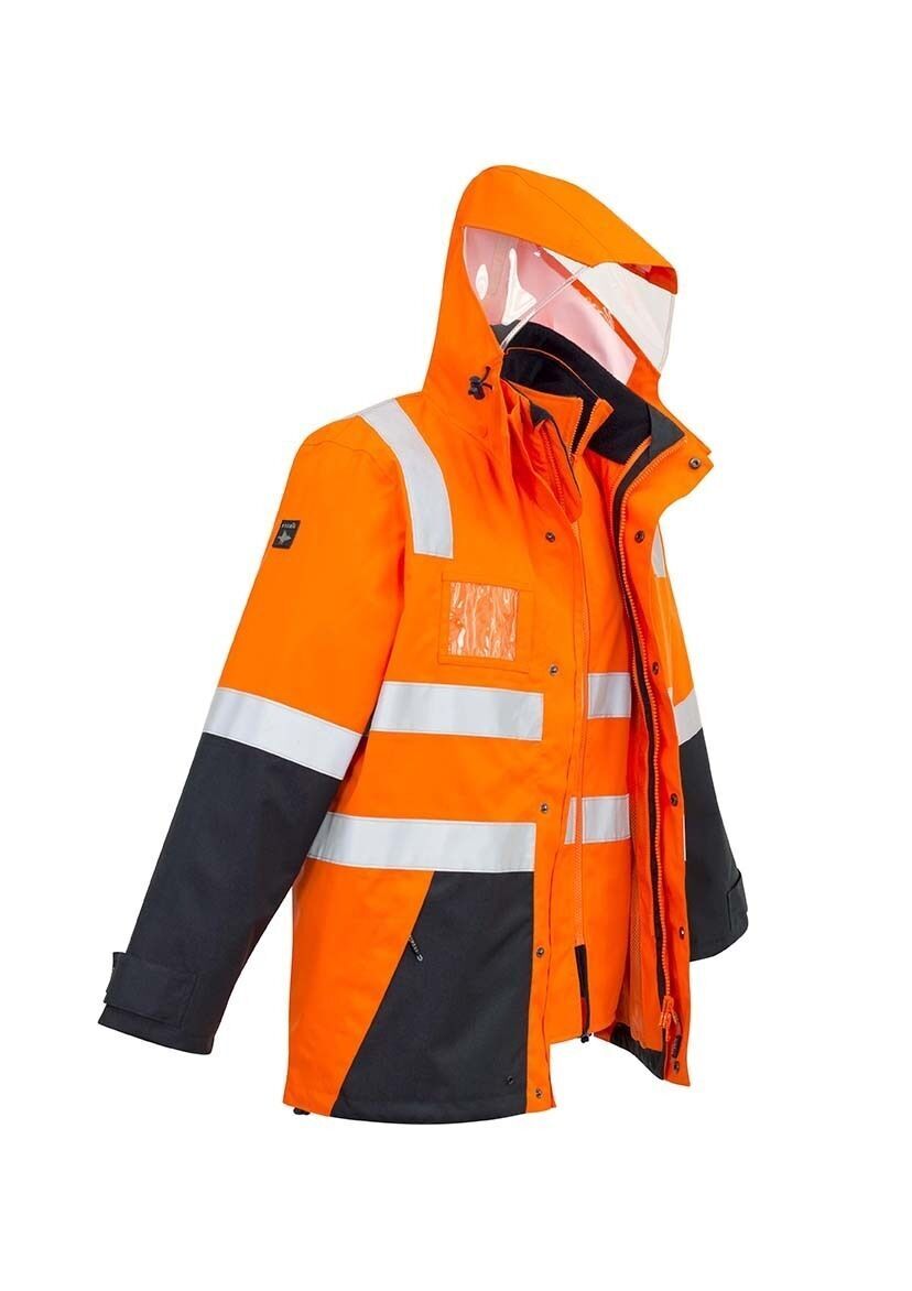 Syzmik Mens Hi Vis 4 in 1 Waterproof Jacket - SafetyHQ