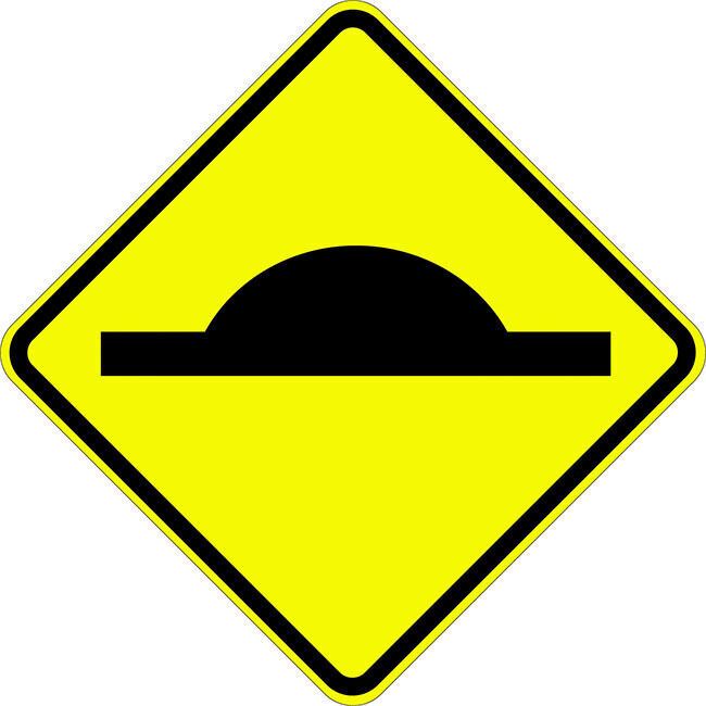 Speed Hump Symbol Traffic Safety Sign Aluminium 600x600mm - SafetyHQ